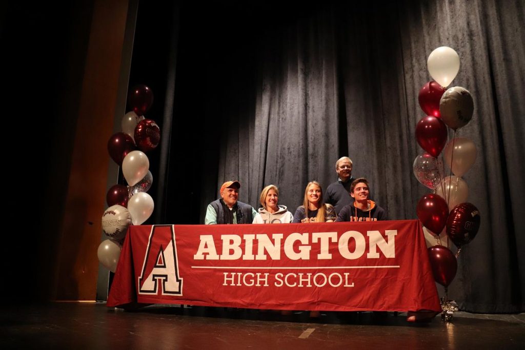 Camryn Lexow and family with Coach Rick Tompkins - Glenside Local