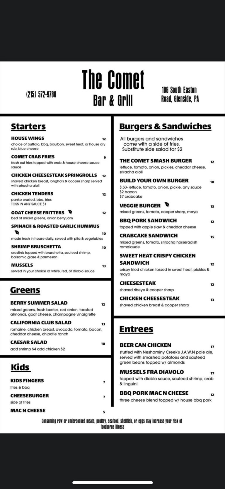 The Comet Bar & Grill opened on July 1st - Glenside Local