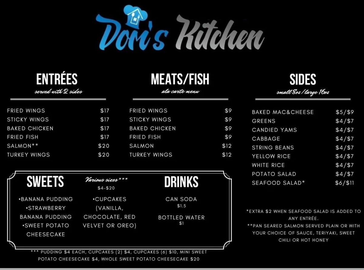 Dom's Kitchen, a soul food eatery, now open - Glenside Local