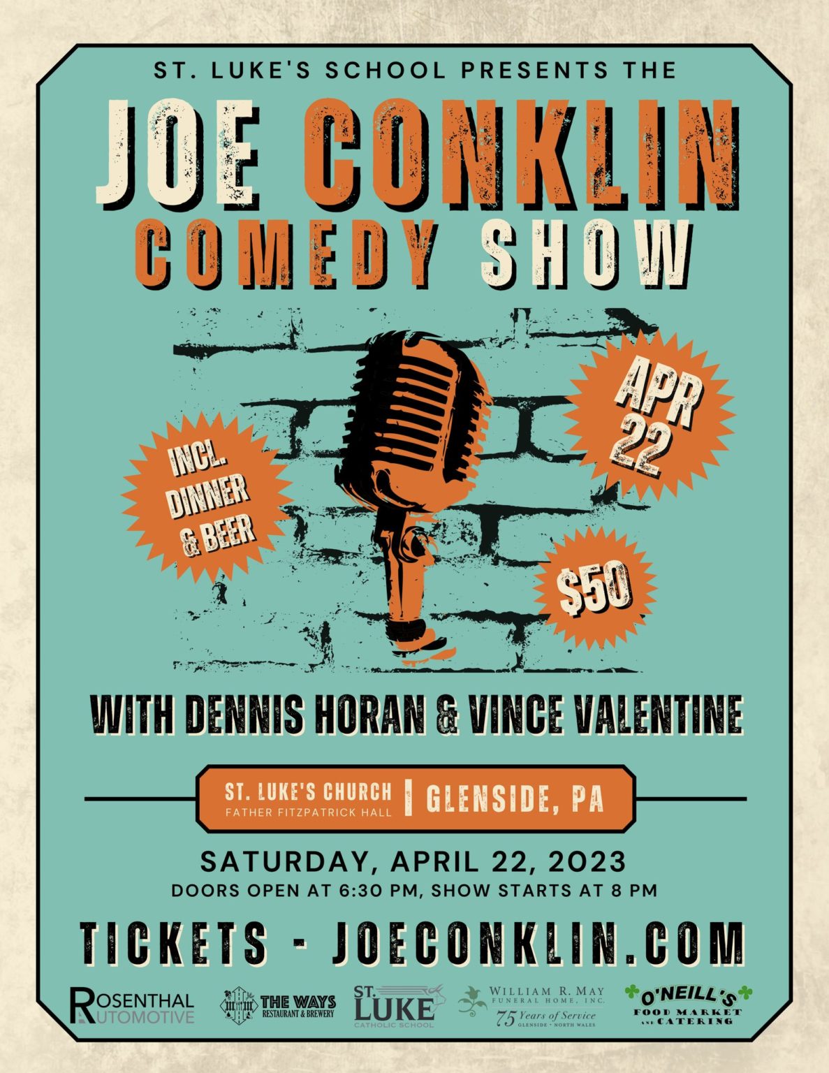 Comedian Joe Conklin to perform at St. Luke's fundraiser on April 22 ...