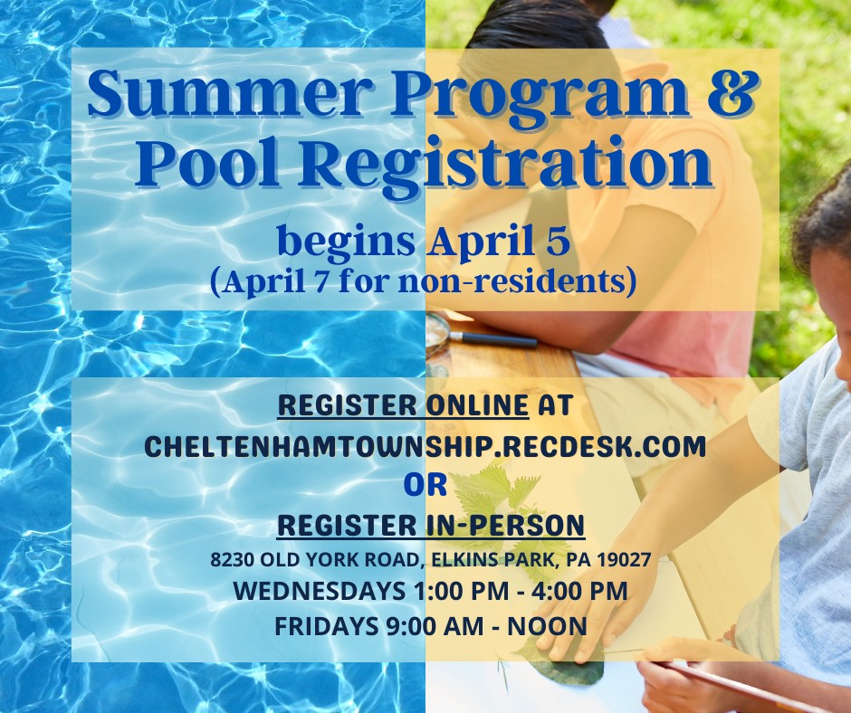 Cheltenham Township summer program and pool registration opens this ...