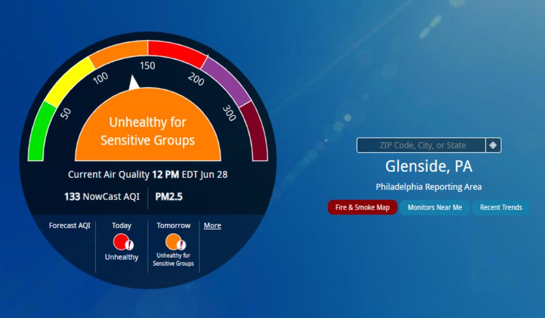 PA issues code red air quality alert, Glenside’s AQI is ‘Unhealthy for ...