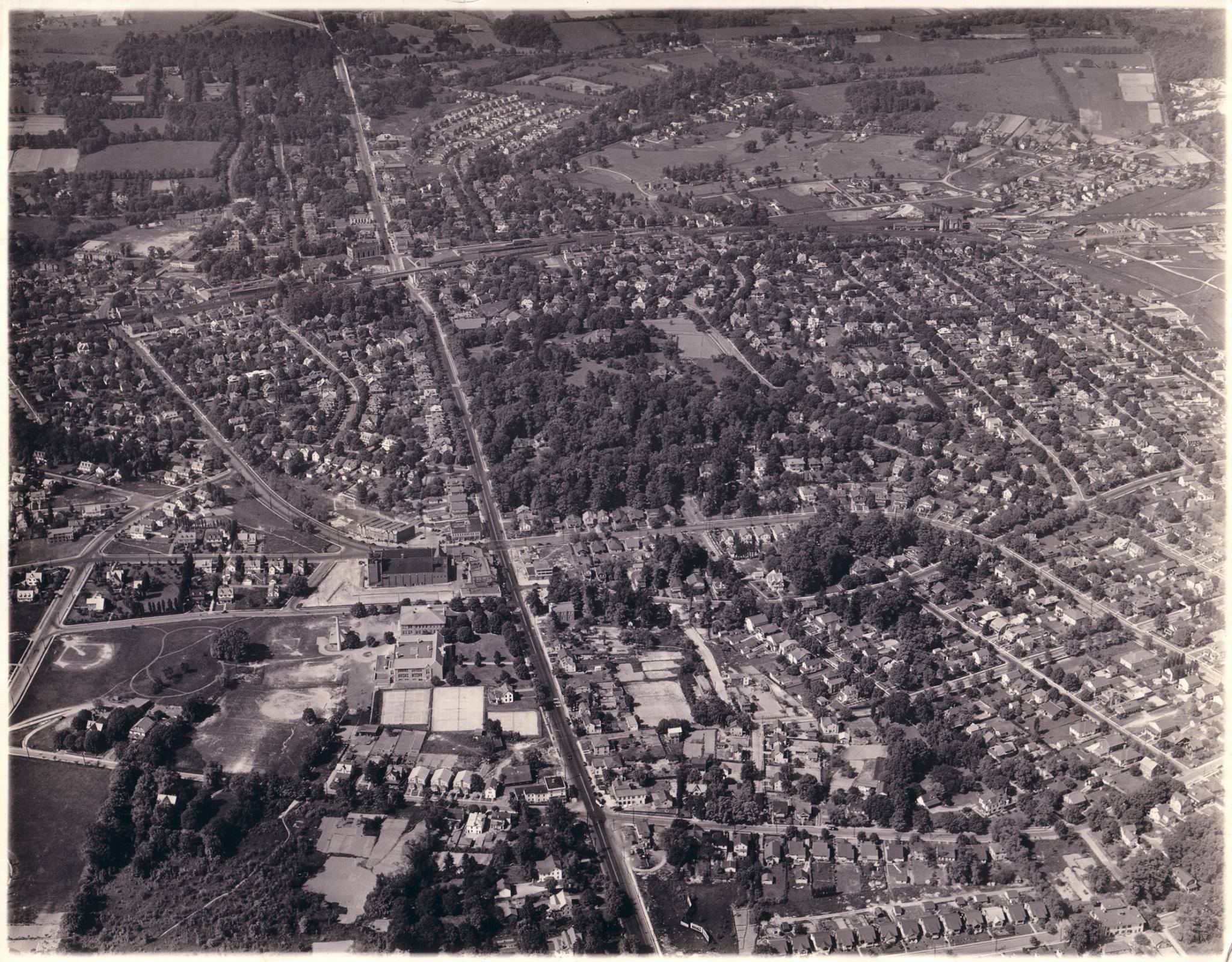 Vintage aerial shots of Glenside, Willow Grove Amusement Park, and a ...