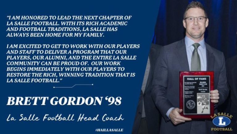 Hall of Famer Brett Gordon ‘98 named new football coach at La Salle ...
