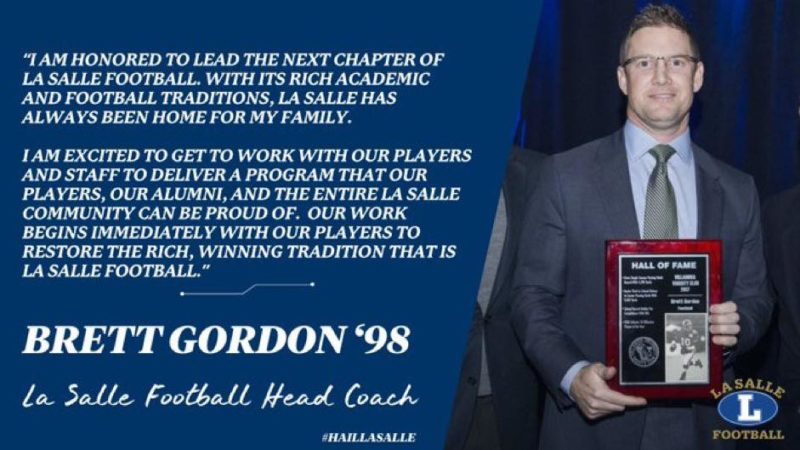 Hall of Famer Brett Gordon ‘98 named new football coach at La Salle ...