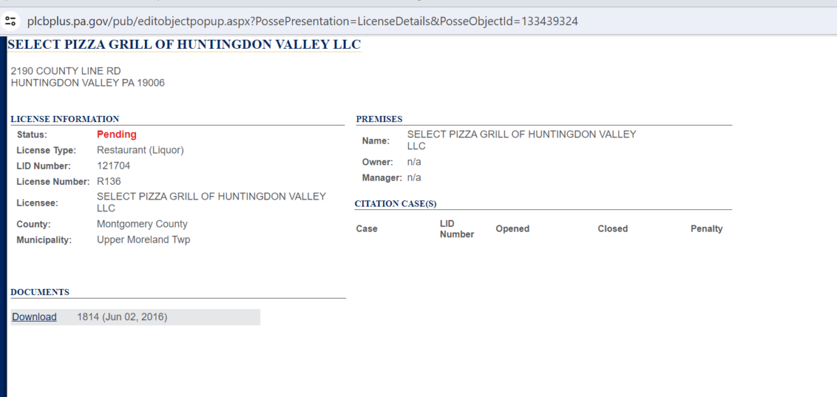 Select Pizza Grill to open in Huntingdon Valley - Glenside Local