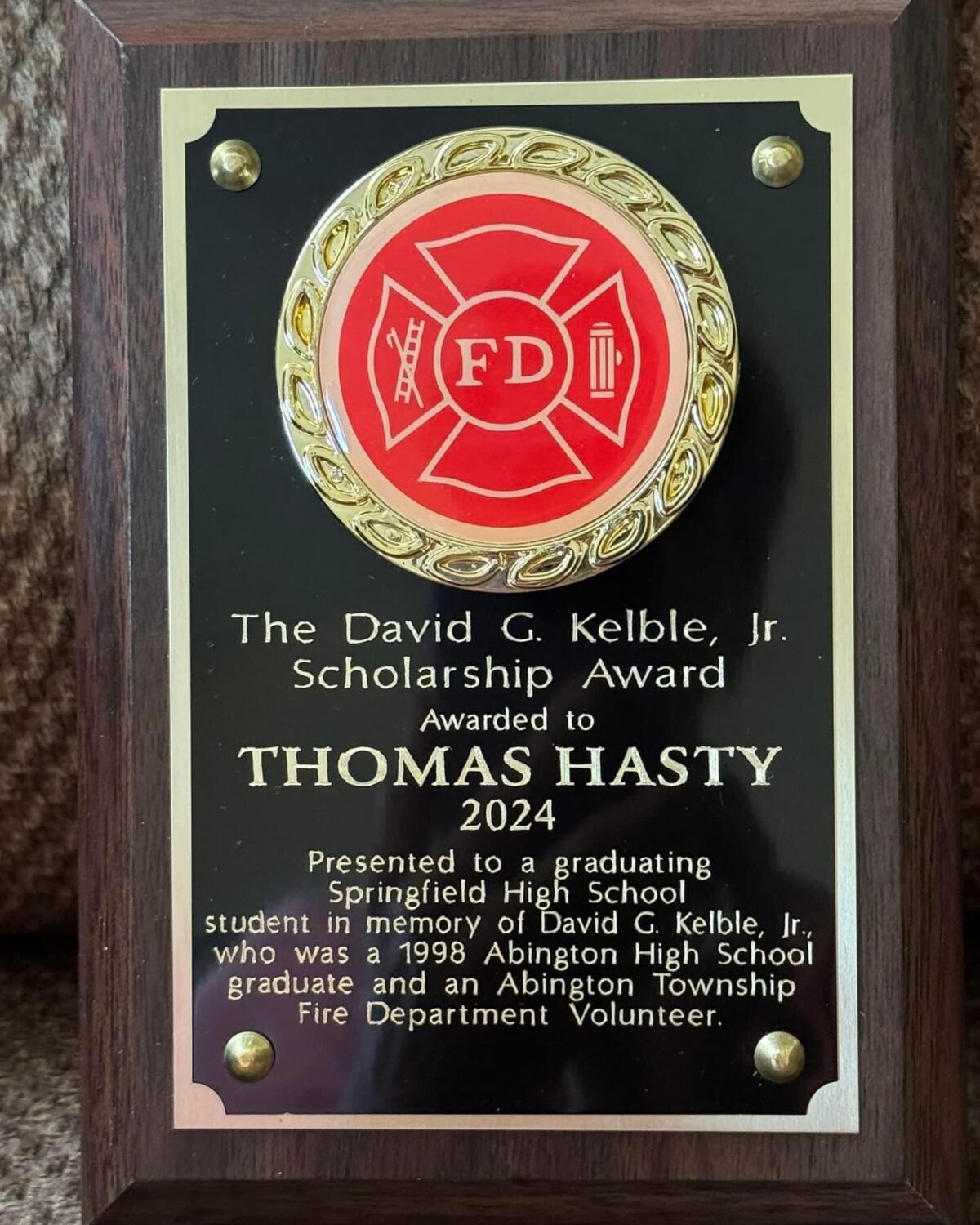 Graduating seniors/volunteer firefighters receive David G. Kelble, Jr ...