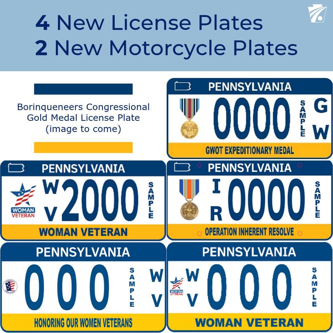 Shapiro Administration announces new military license plates, Liberty ...