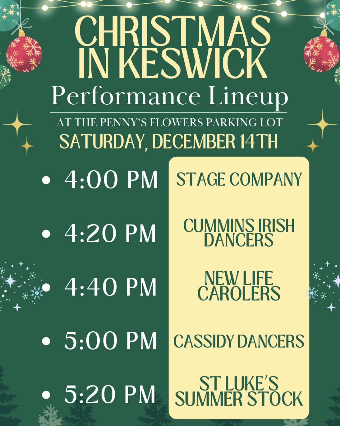 Christmas in Keswick kicks off on Saturday, performance lineup released ...