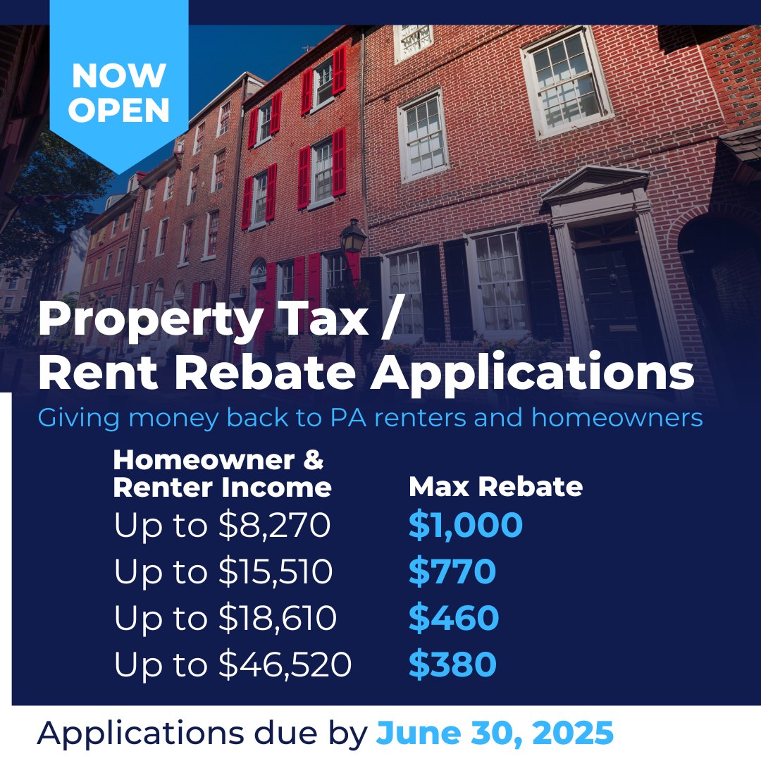 PA Property Tax/Rent Rebate program opens Jan 16, income limit ...