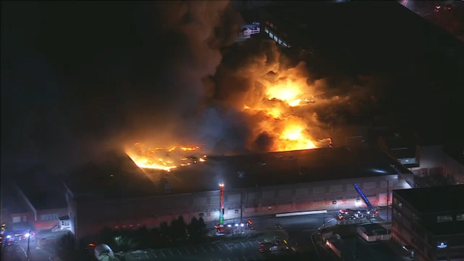Massive fire at SPS Technologies building in Jenkintown, firefighters ...