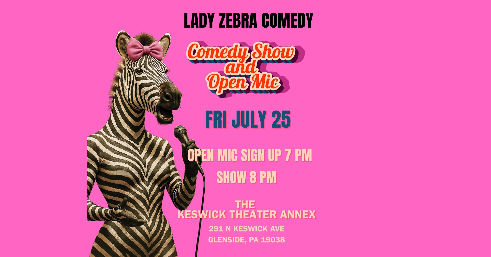 Lady Zebra Comedy to host stand-up and open mic night on July 25 in the ...