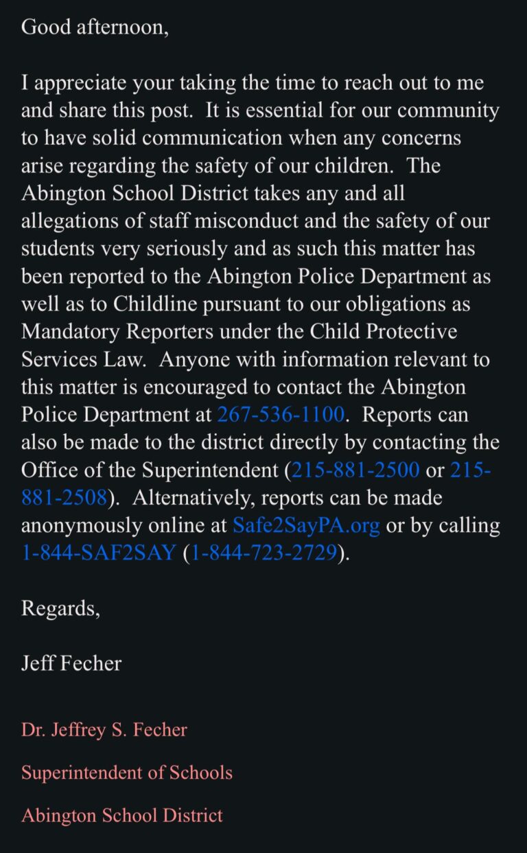 Abington High math teacher accused of misconduct, school officials and ...