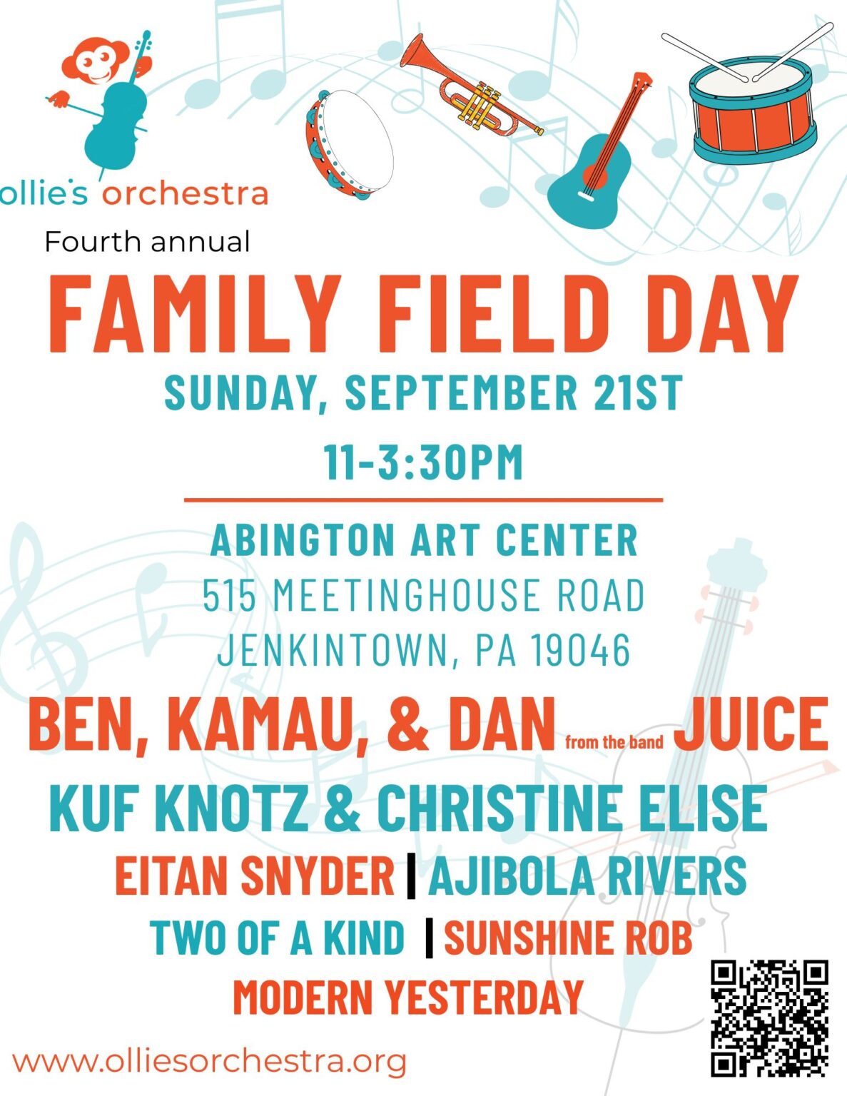 Upcoming events in greater Glenside: Ollie’s Orchestra Field Day (Sept ...