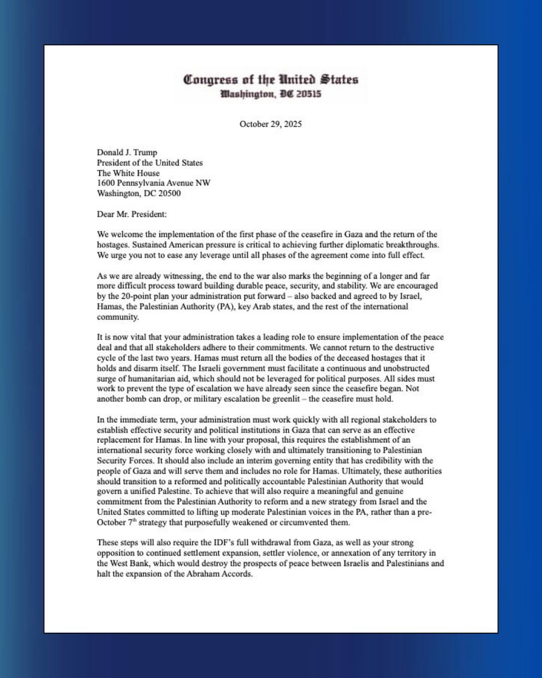 Rep. Dean urges President Trump to remain committed to ceasefire in ...