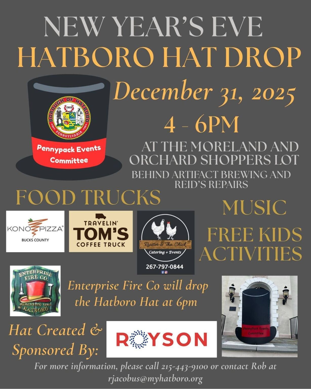 First annual 'Hatboro Hat Drop' set for NYE, vendors, music, games and ...
