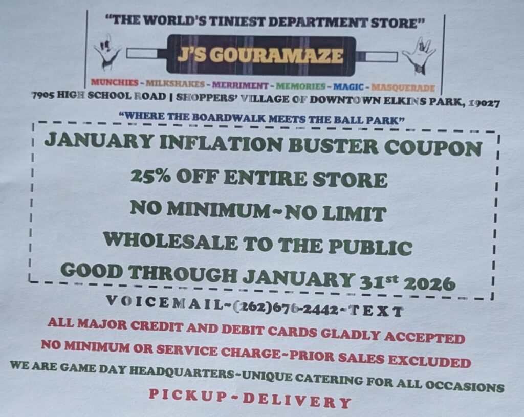 J’s GourAmaze in Elkins Park now offering a 'January Inflation Buster ...